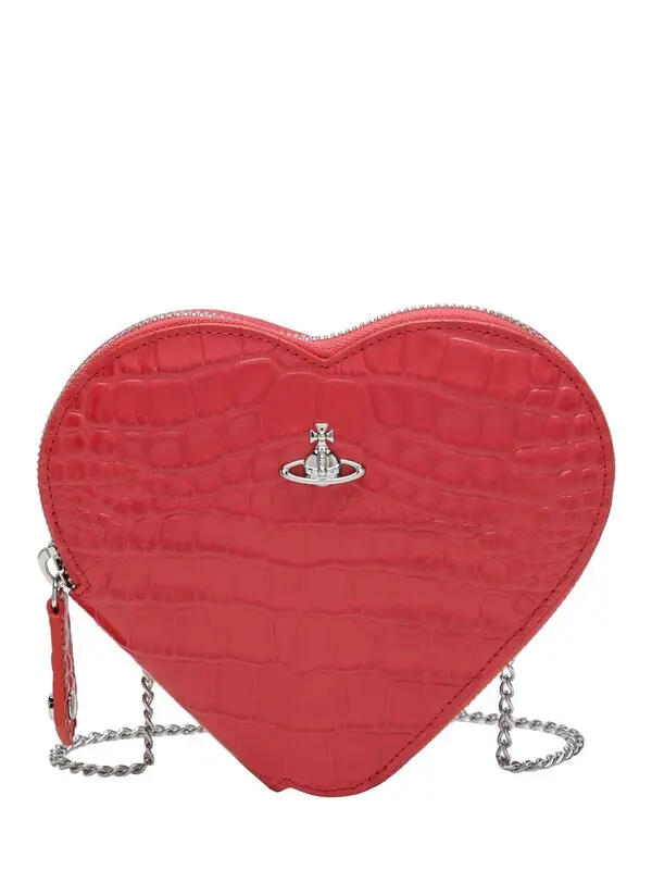 VIVIENNE WESTWOOD Heart Embossed Shoulder Bag - Red