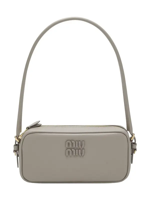 Miu Miu Padded Leather Pouch With Adjustable Shoulder Strap - Cream