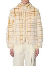Moncler Faux Fur Checked Jacket - Multicolor