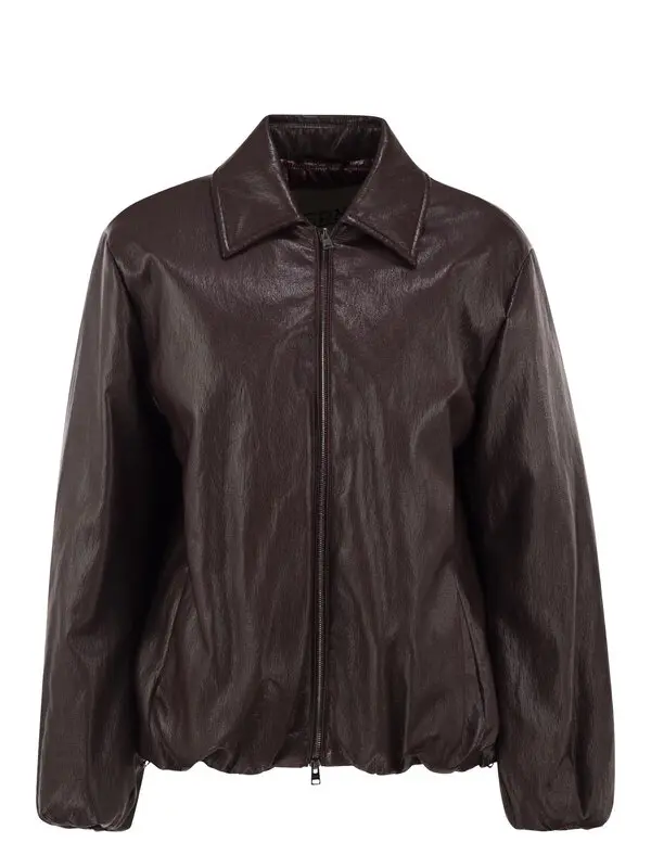 Herno Faux Leather-effect Padded Bomber Jacket - Multicolor