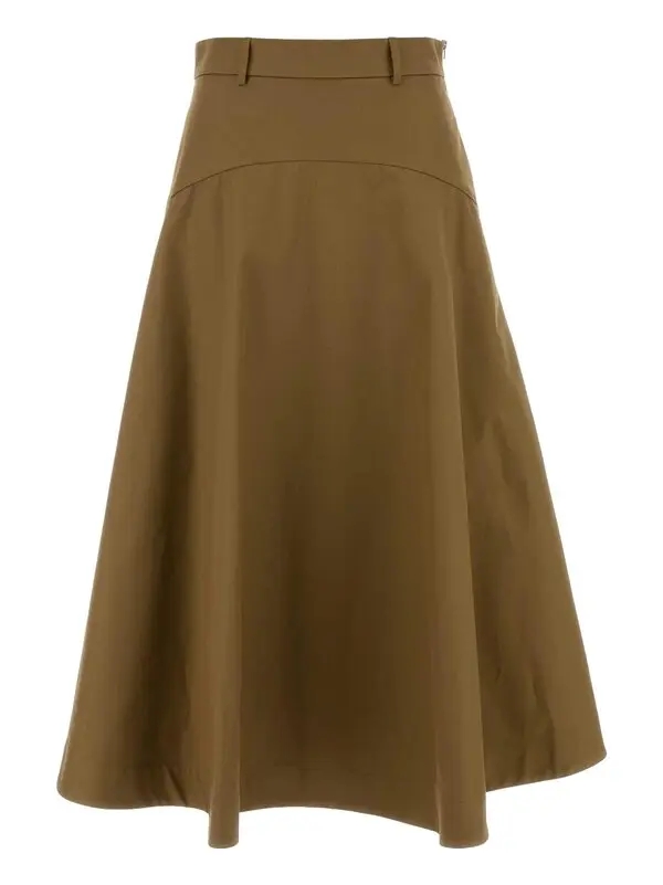 Balenciaga Army Cotton Midi Skirt - Green