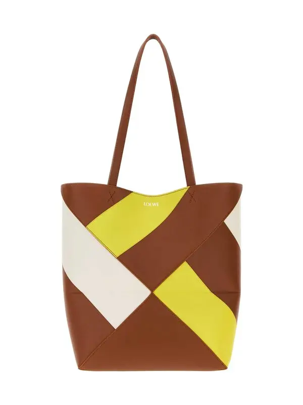 Loewe Leather Puzzle Fold Shopping Bag - Multicolor