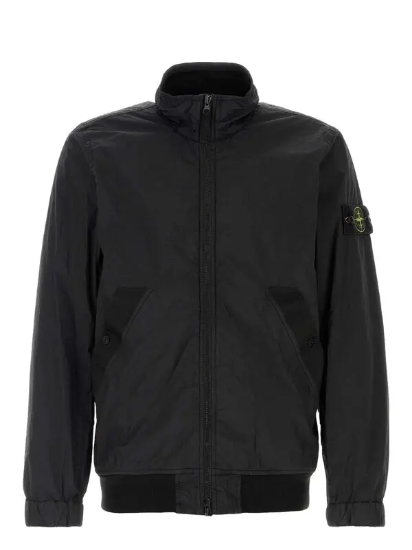 Stone Island Nylon Bomber Jacket - Black
