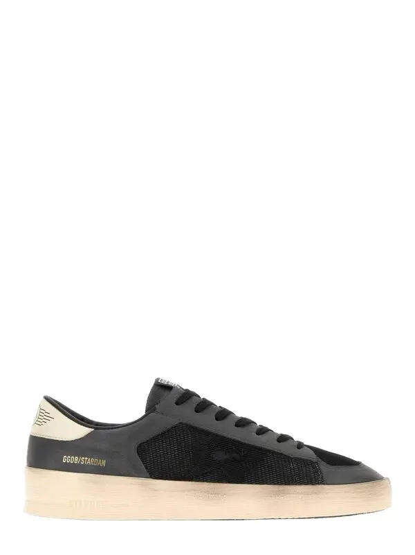 GOLDEN GOOSE Two-tone Leather And Mesh Stardan Sneakers - Multicolor