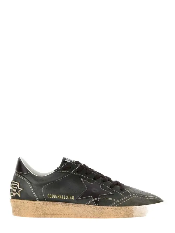 GOLDEN GOOSE Charcoal Leather Ball Star Sneakers - Gray
