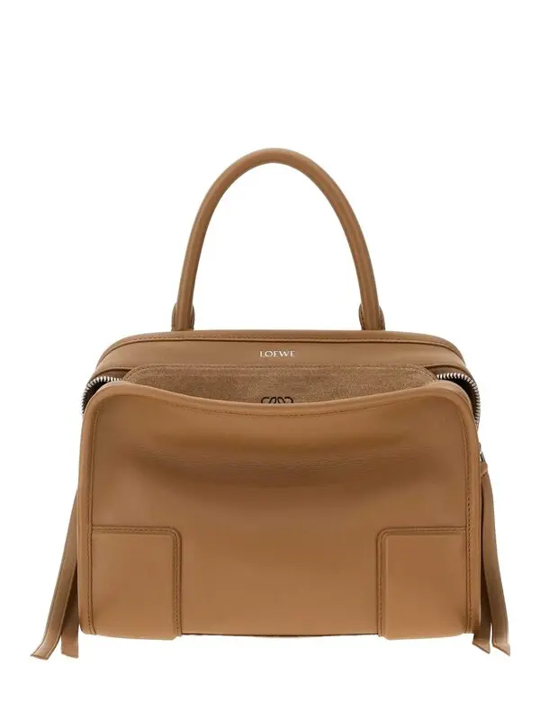 Loewe Camel Leather Small Amazona Handbag - Brown