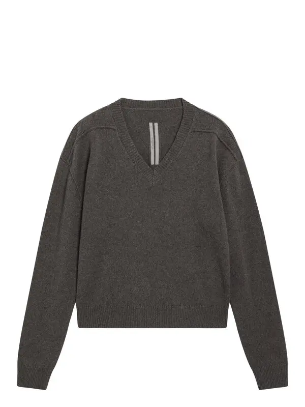 Rick Owens V-neck Cashmere And Wool Sweater - Gray