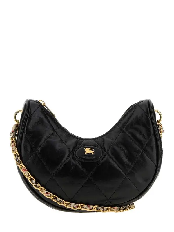 Burberry Leather Horseshoe Shoulder Bag - Black