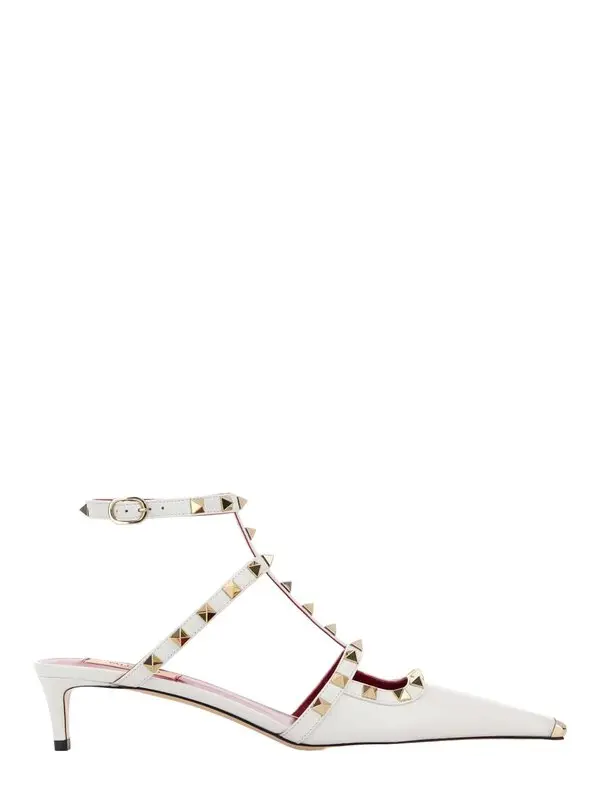 Valentino Garavani Leather Rockstuds Pumps - White