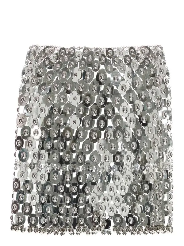 Rabanne Metal Knit Mini Skirt - Silver