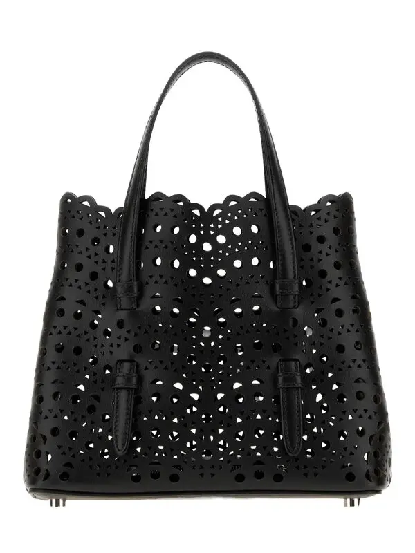 Alaïa Leather Mina 20 Handbag - Black