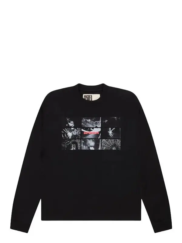 SP5DER Web Monitor Long Sleeve Heavyweight Tee Shirt - Black