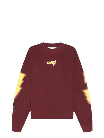 Off-White Thunder Stable Skate Fit Crewneck Sweatshirt - Red