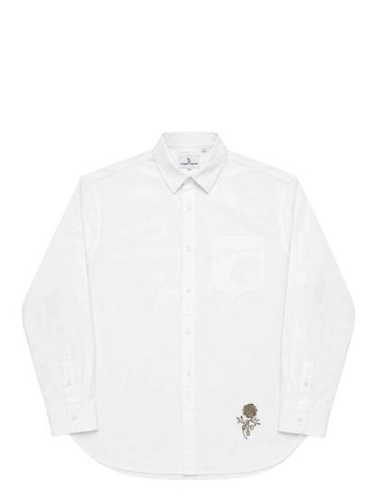 OVO Rose Longsleeve Button Down Polo Shirt - White
