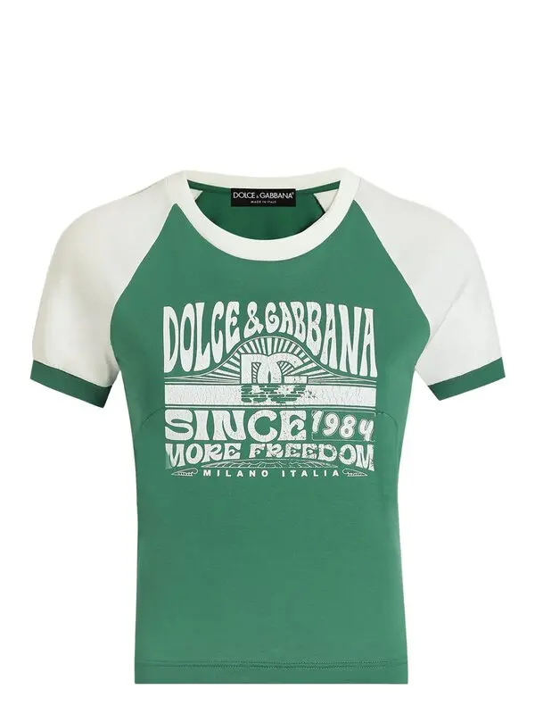 Dolce & Gabbana Jersey T-shirt With Print - Green