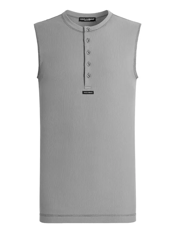 Dolce & Gabbana Cotton Serafino T-shirt - Grey