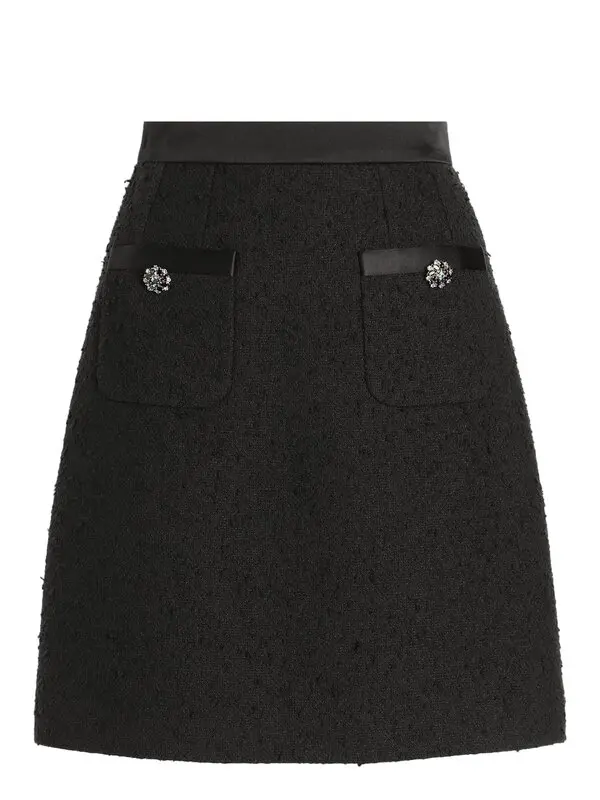 Dolce & Gabbana Basketweave A-line Skirt - Black