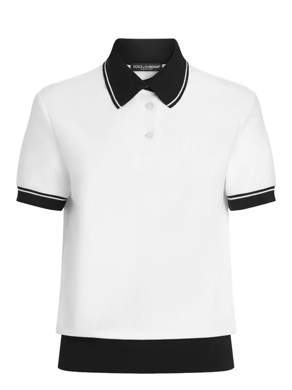 Dolce & Gabbana Piqué Polo Shirt With Embroidery - White