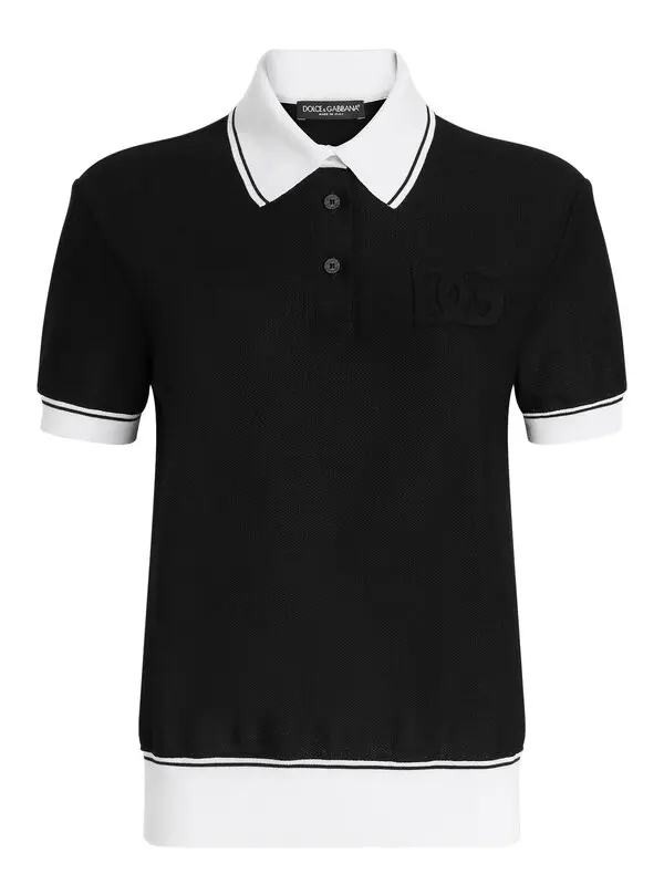 Dolce & Gabbana Piqué Polo Shirt With Embroidery - Black