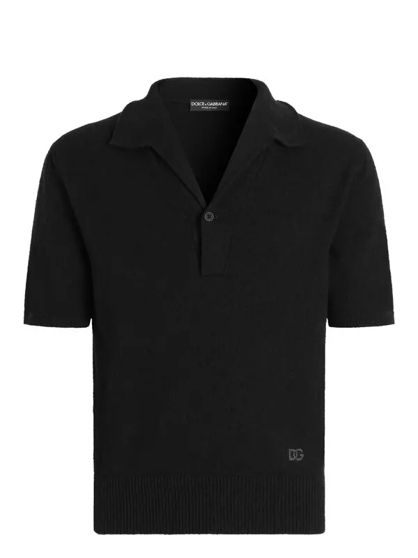 Dolce & Gabbana Cotton Blend Polo Shirt - Black