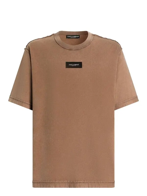 Dolce & Gabbana Cotton T-shirt With Print - Brown