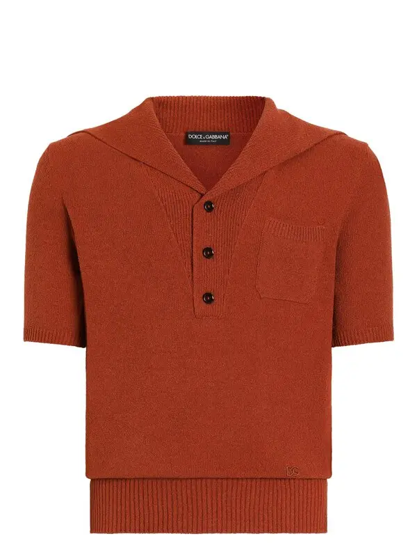Dolce & Gabbana Smooth Knit Polo Shirt - Red