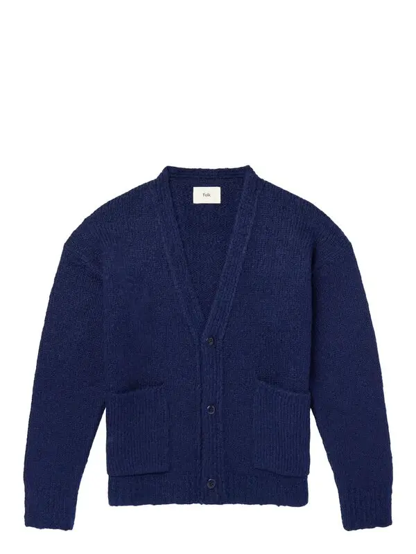 Folk Knitted Cardigan - Blue