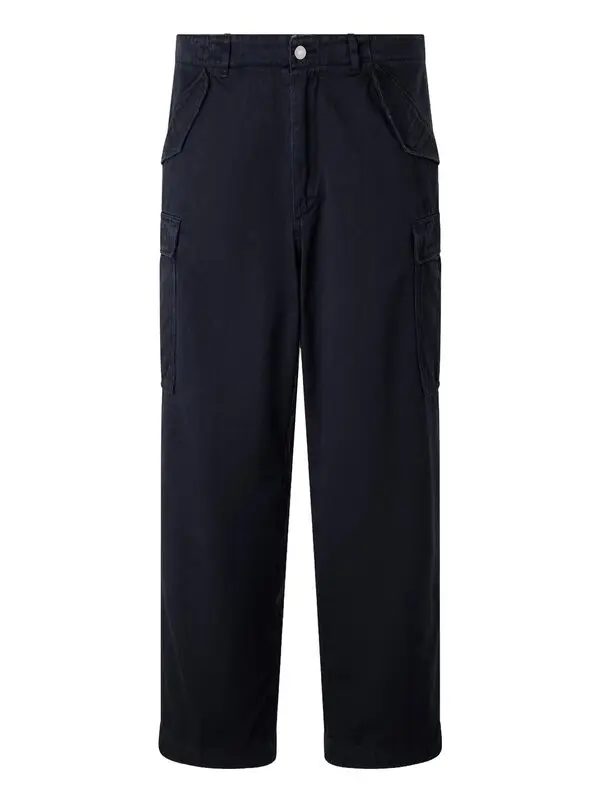 A.PRESSE Cotton Twill Cargo Trousers - Blue