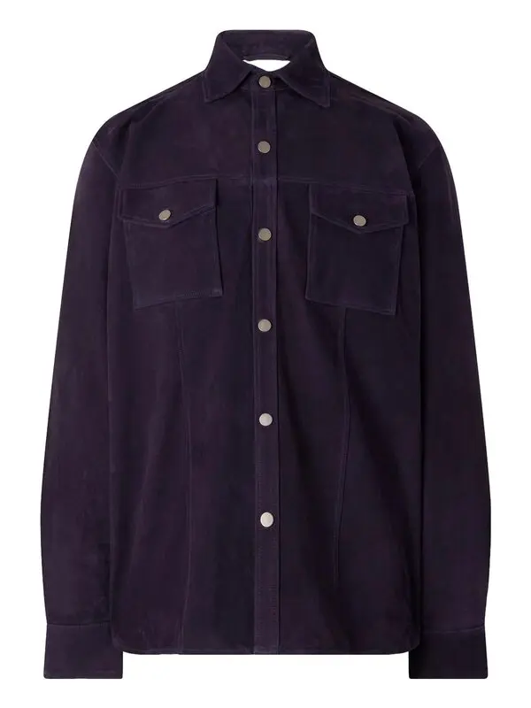 Altea Suede Shirt Jacket - Blue
