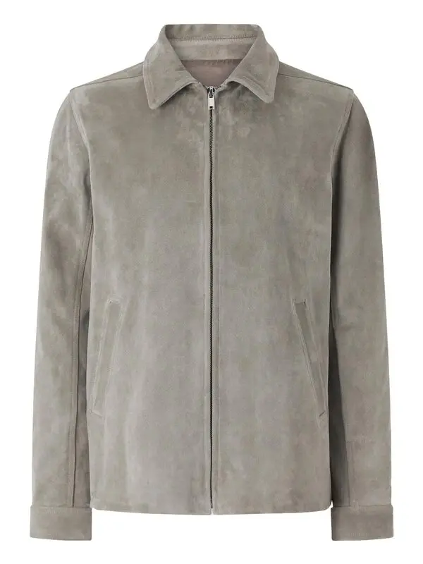 Rick Owens Suede Zip-up Jacket - Gray