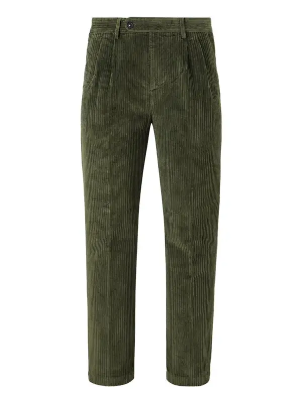 Massimo Alba Straight-leg Cotton-blend Corduroy Trousers - Green