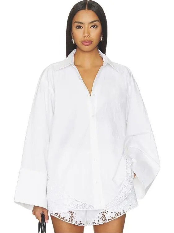 ROTATE BY BIRGER CHRISTENSEN Oversized Shirt - Bright White