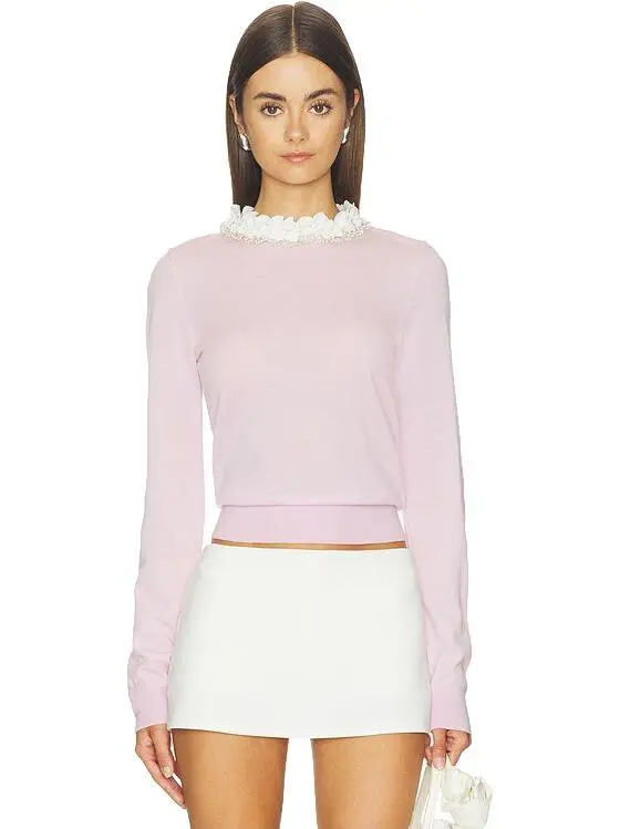 SELF-PORTRAIT Flower Light Knit Jumper - Pink