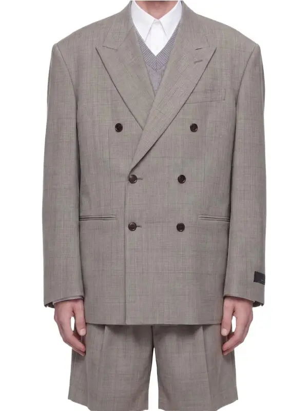 HED MAYNER Double-breasted Blazer - Dark Brown