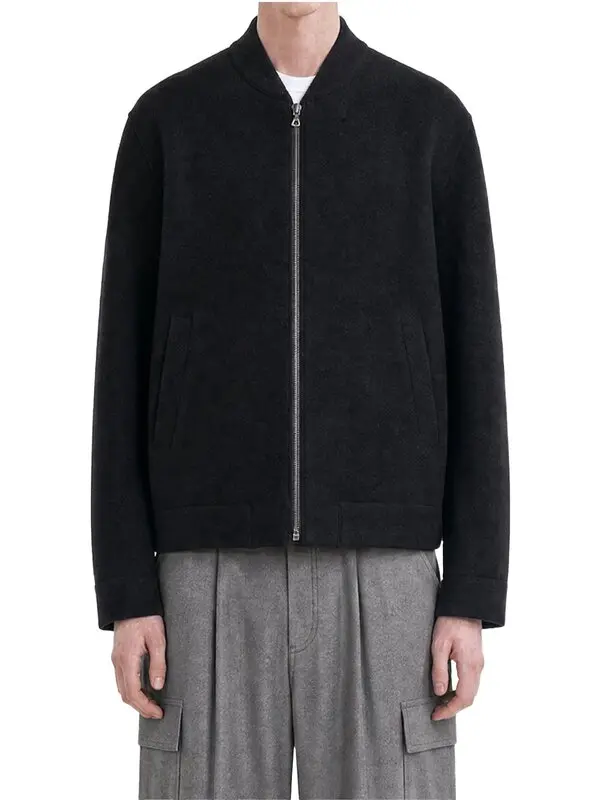 Harris Wharf London Long Sleeve Zip Up Casual Jacket - Black