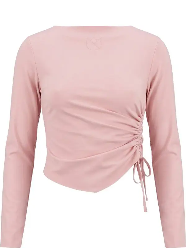 GUILLAUME ALEXANDRE Long Sleeve Fitted Top With Side Ruching - Pink