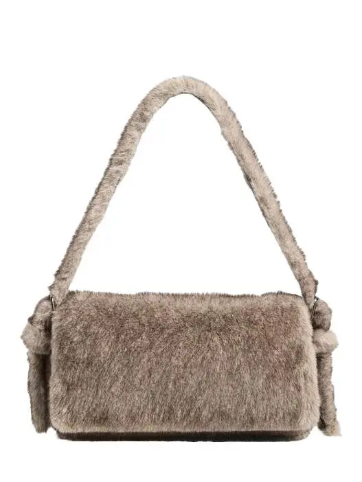 Alexander Wang Ricco Slim Faux Fur Flap Bag - Grey