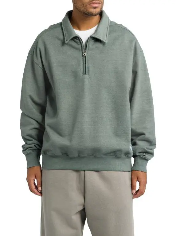 Alpha Industries Quarter Zip Sweatshirt - Deep Forest