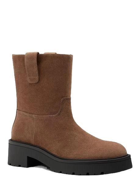 STUART WEITZMAN Mid-calf Leather Booties With Lug Sole - Cigar