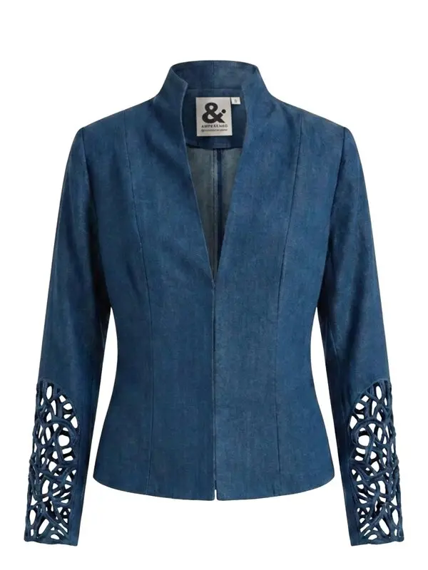 TAARACH & AMPERSAND Threadline Cocoon Jacket - Blue