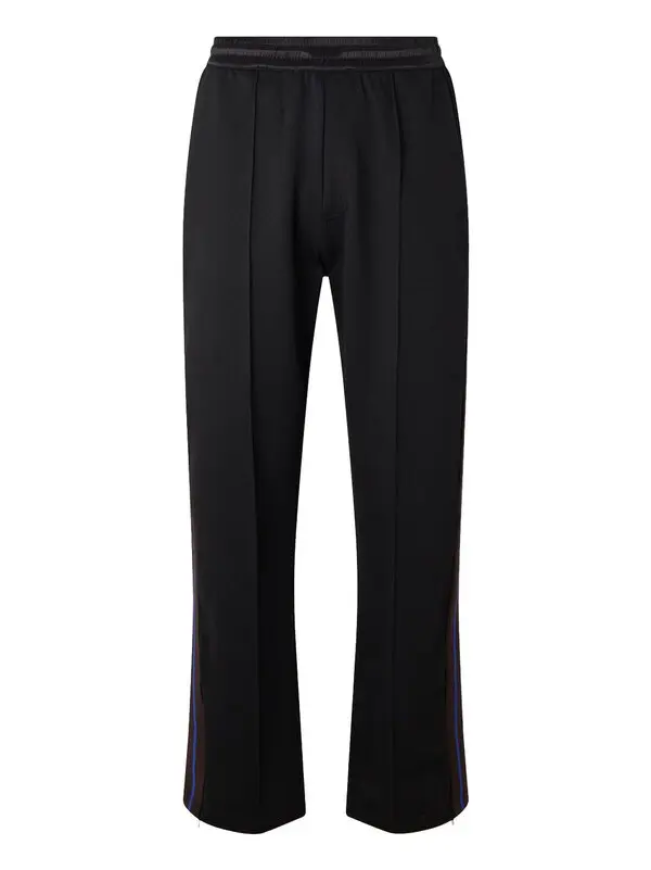 WALES BONNER Form Straight-leg Striped Jersey Sweatpants - Black