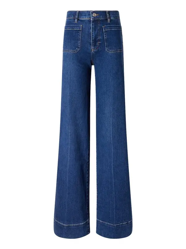 FRAME Le Slice Slim Palazzo Wide-leg Jeans - Blue