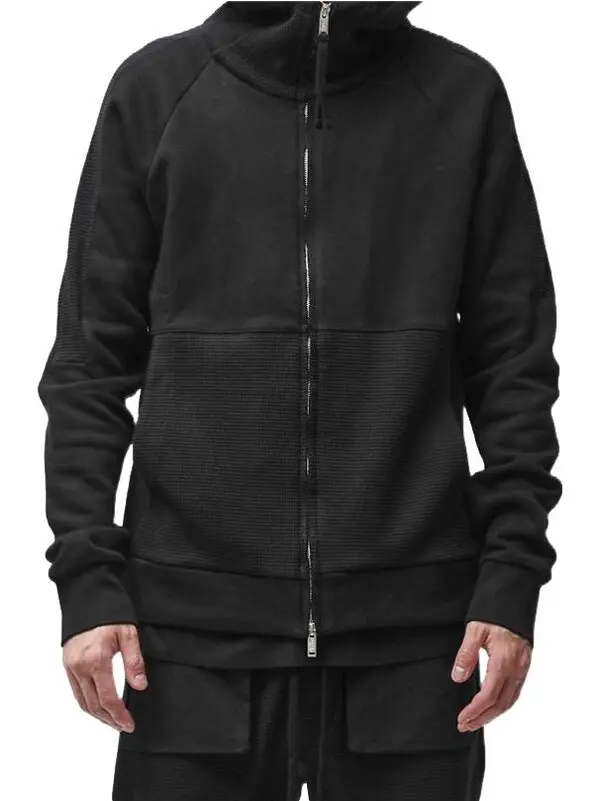 THOM KROM Zip-up Panelled Hoodie - Black