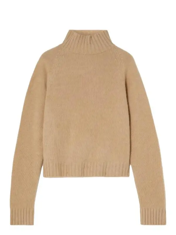 THE ELDER STATESMAN Cashmere Turtleneck Sweater - Brown