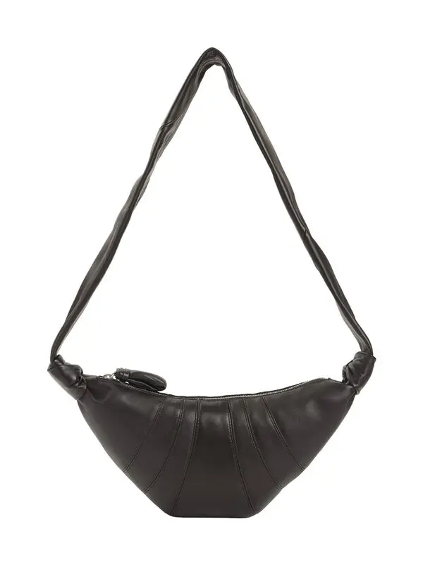 LEMAIRE Leather Croissant Zip Bag - Brown