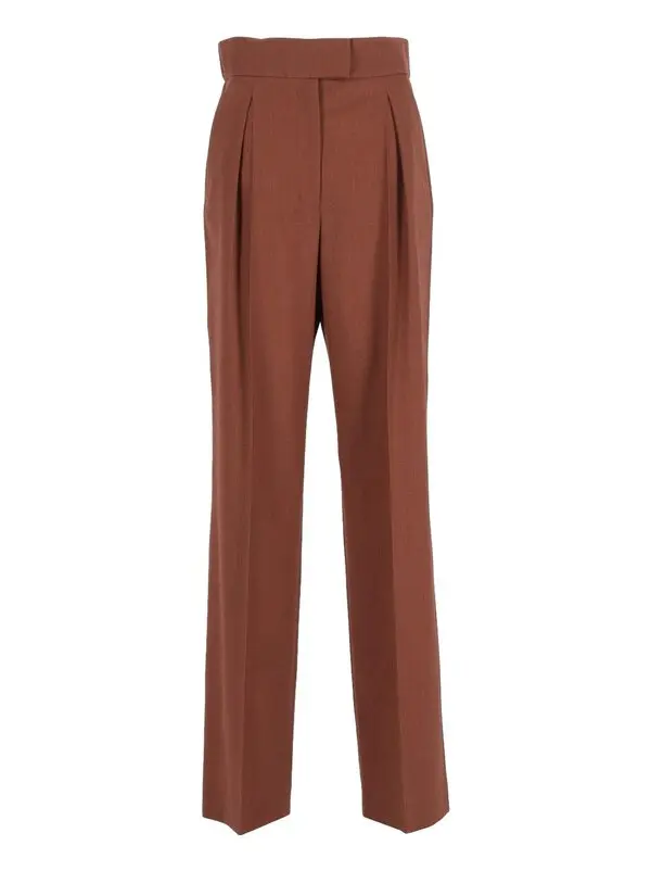 Valentino Garavani Tailored Trousers In British Mohair - Brown