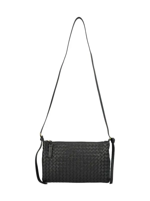 Bottega Veneta Medium Braided Leather Pouch - Black