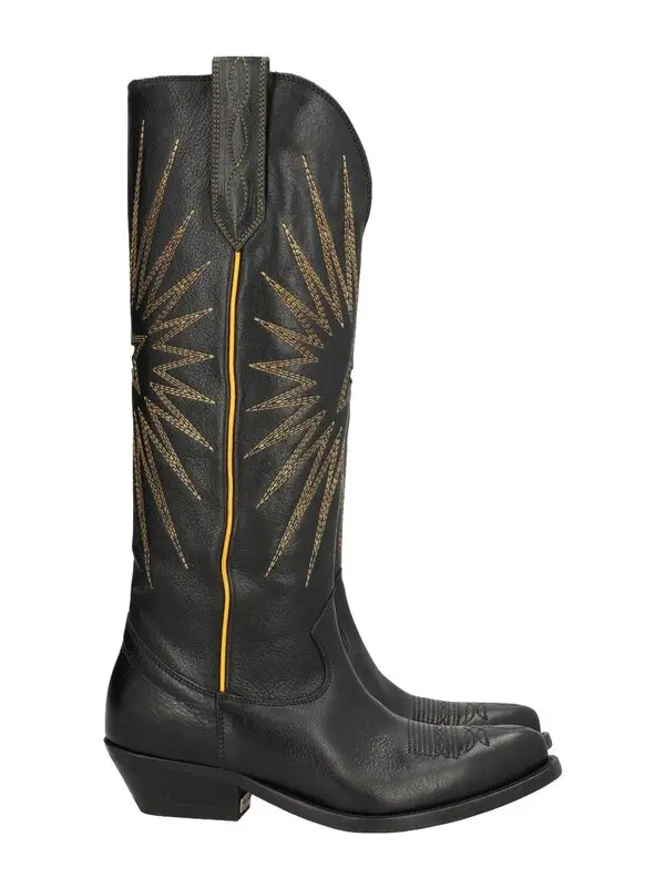 GOLDEN GOOSE Wish Star" Calfskin Boots - Black