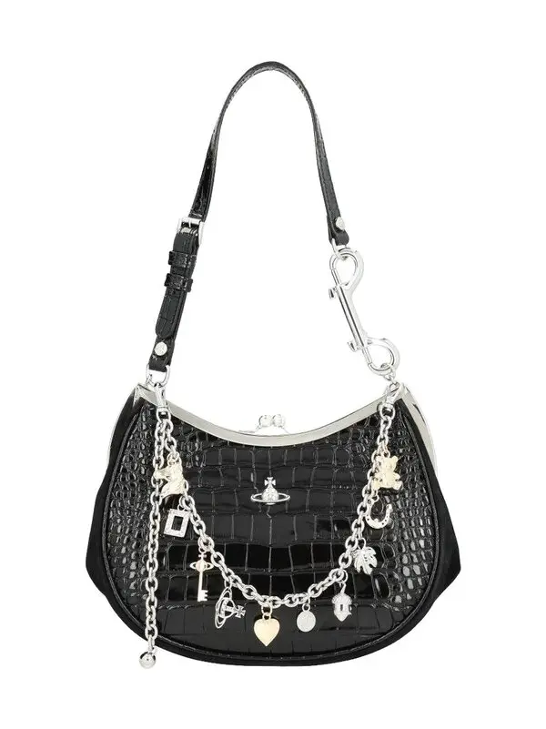 VIVIENNE WESTWOOD Leather Charm Bag - Black