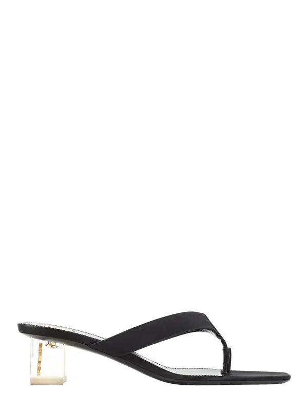 Saint Laurent Sip Sandals With Cassandre Detail - Black